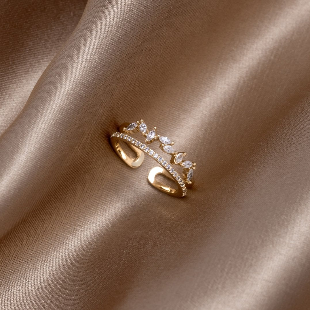 14K gold crystal ring– Strassie